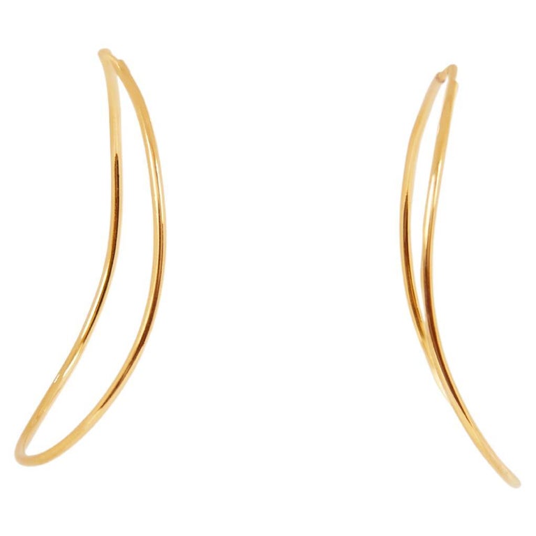 Modernist Curve Hoop Earrings, 18 Carat Gold Plated Recycled Silver For ...