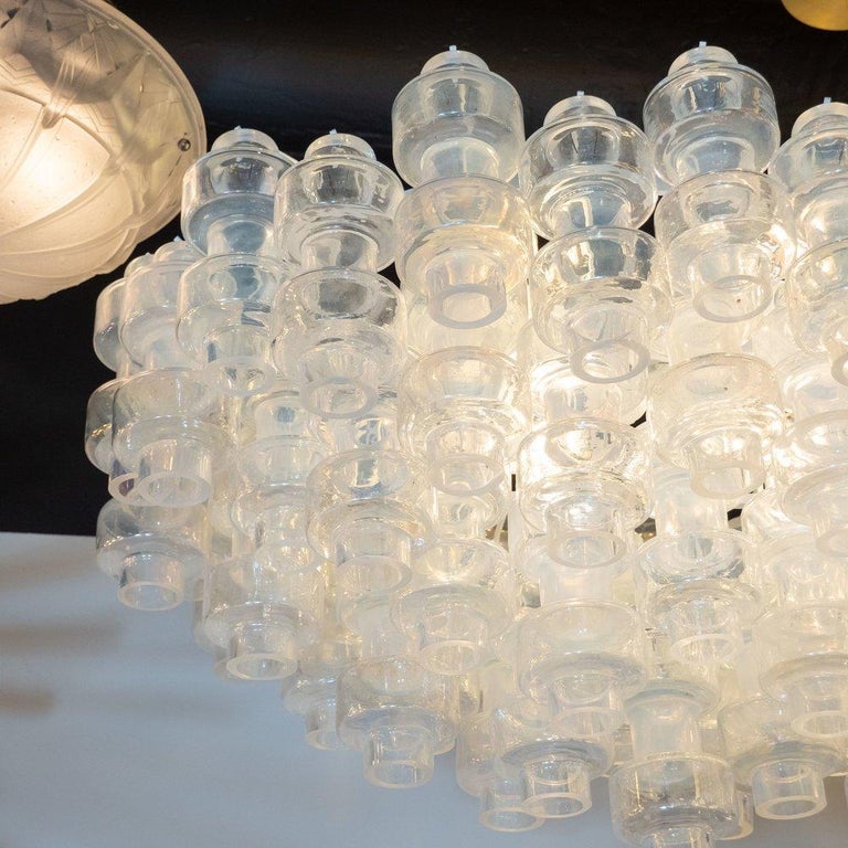 Modernist Custom Oblong Barbell Chandelier in Opalescent Hand Blown ...
