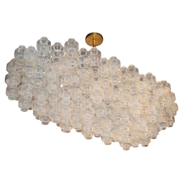 Modernist Custom Oblong Barbell Chandelier in Opalescent Hand Blown ...