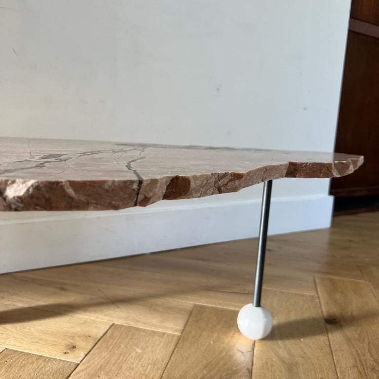 Modernist Custom Pink Marble Cocktail Table at 1stDibs