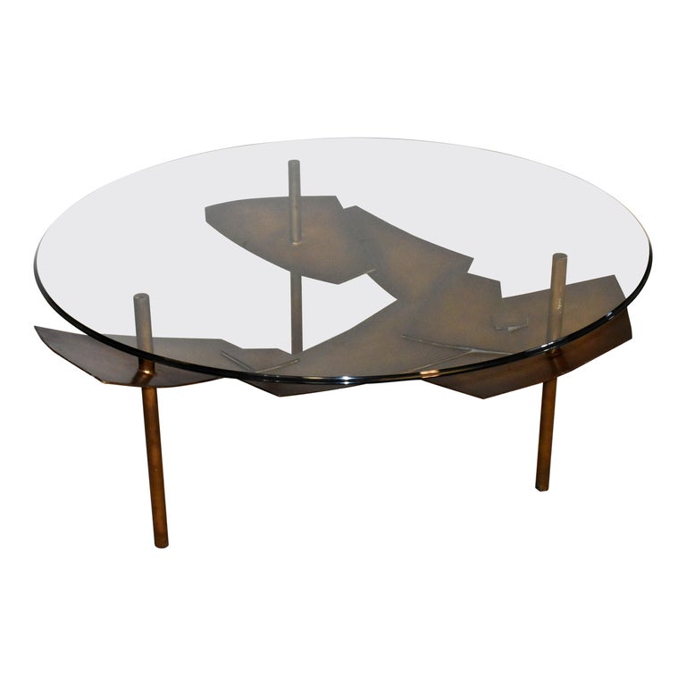 Modernist David Orth Round Coffee Table at 1stDibs