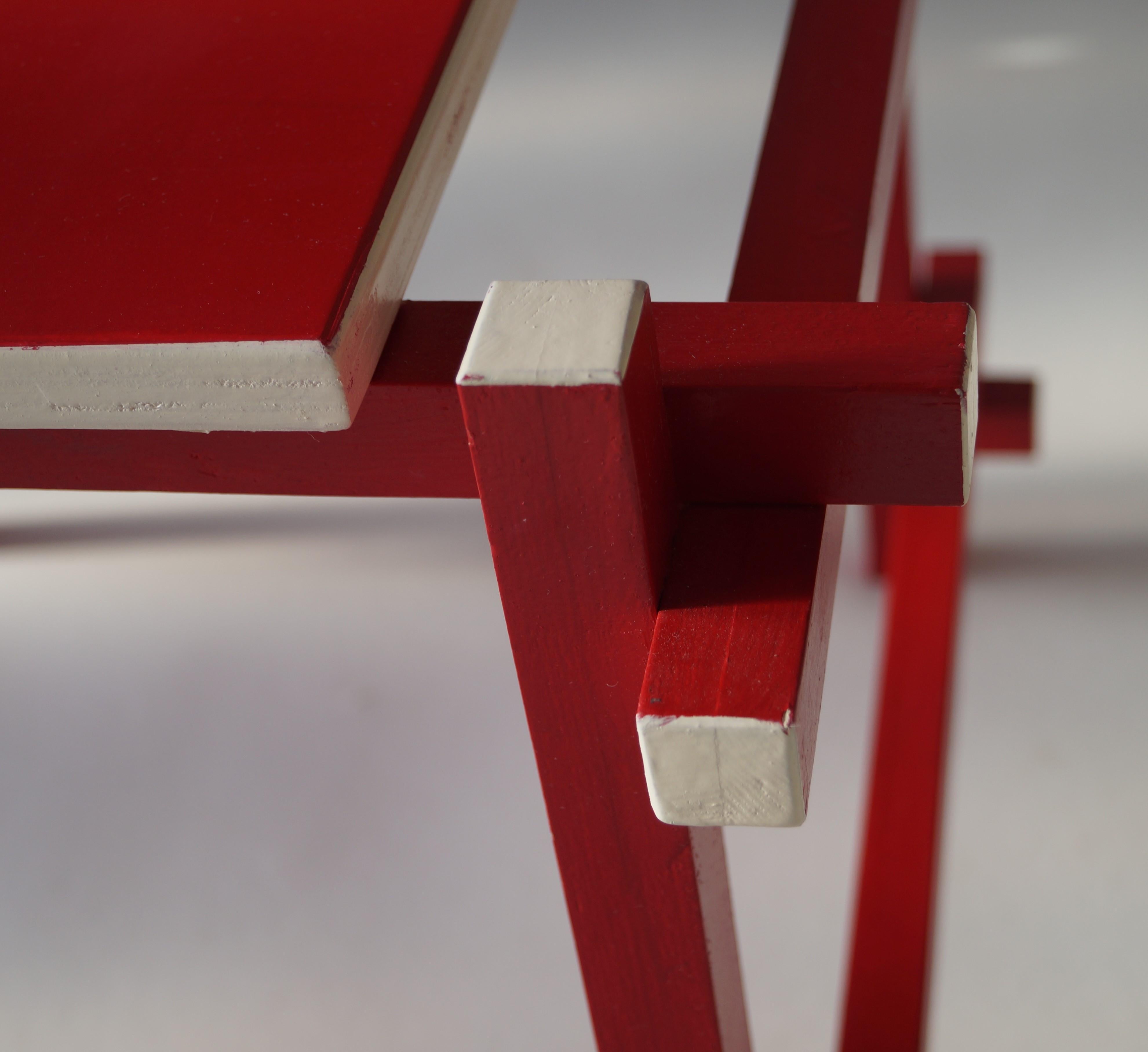 Modernist ''De Stijl'' hand-crafted chair in style of Gerrit Rietveld ...