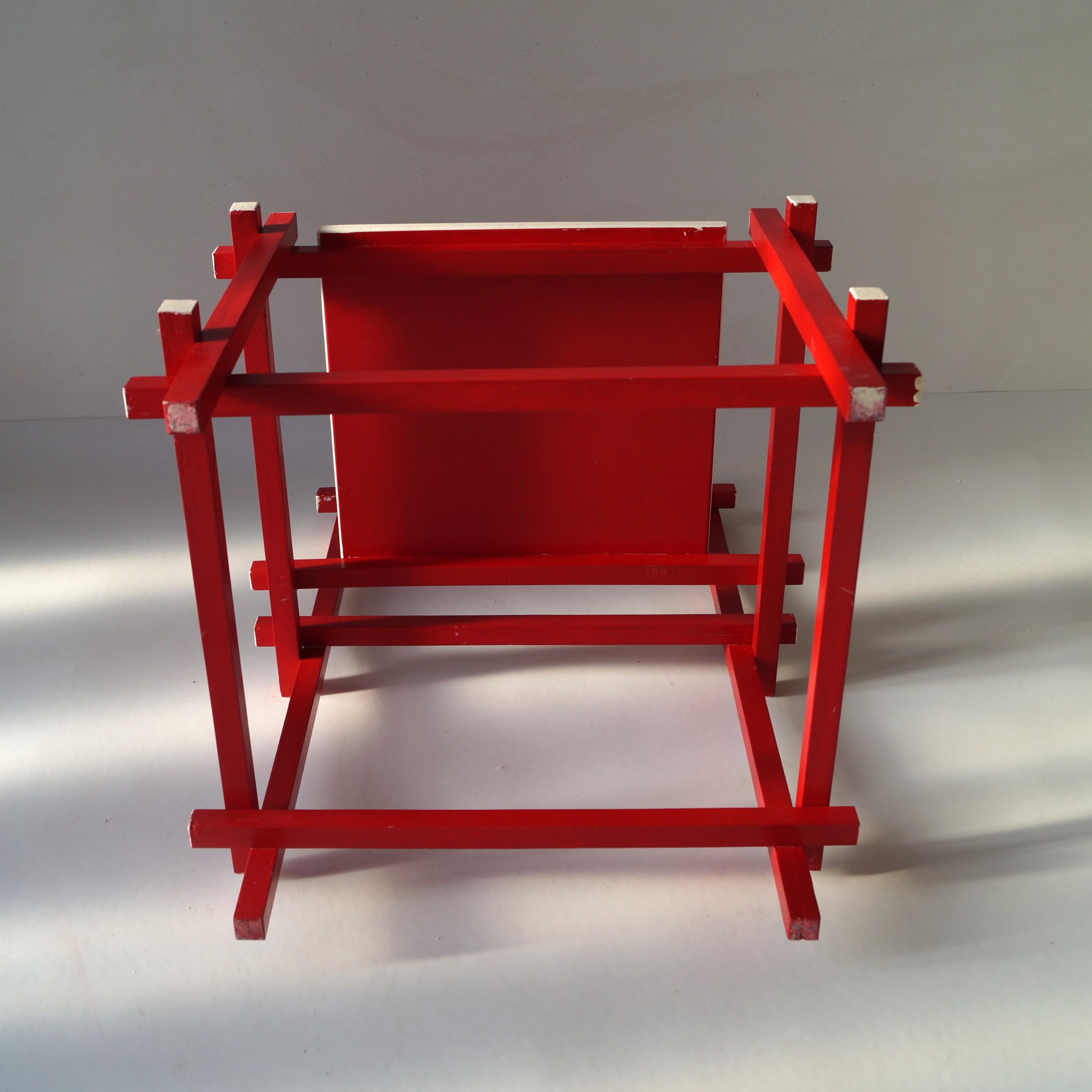 Modernist ''De Stijl'' hand-crafted chair in style of Gerrit Rietveld ...