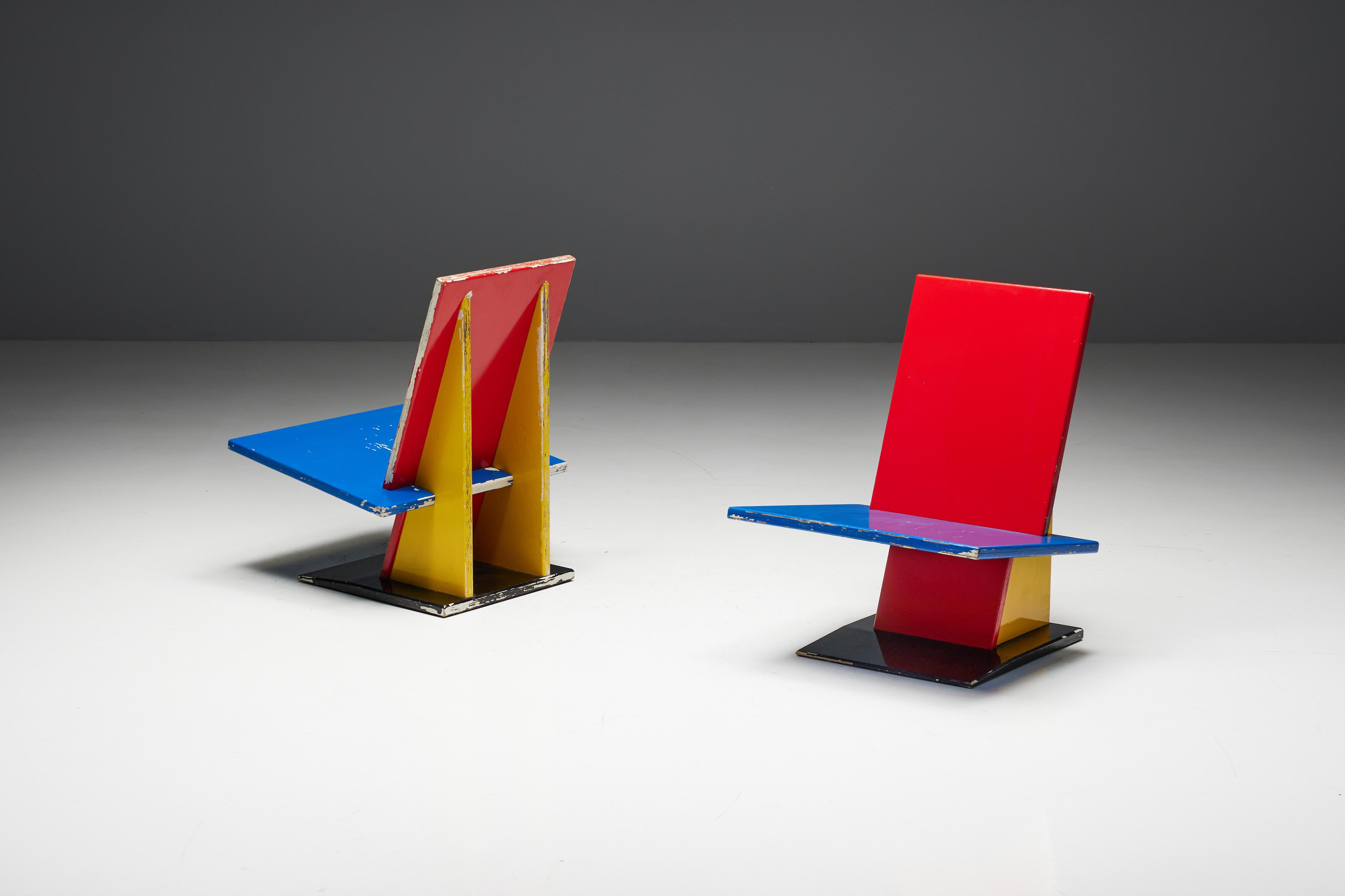 Modernist De Stijl Inspired Lounge Chairs, Netherlands, 1960s For Sale ...