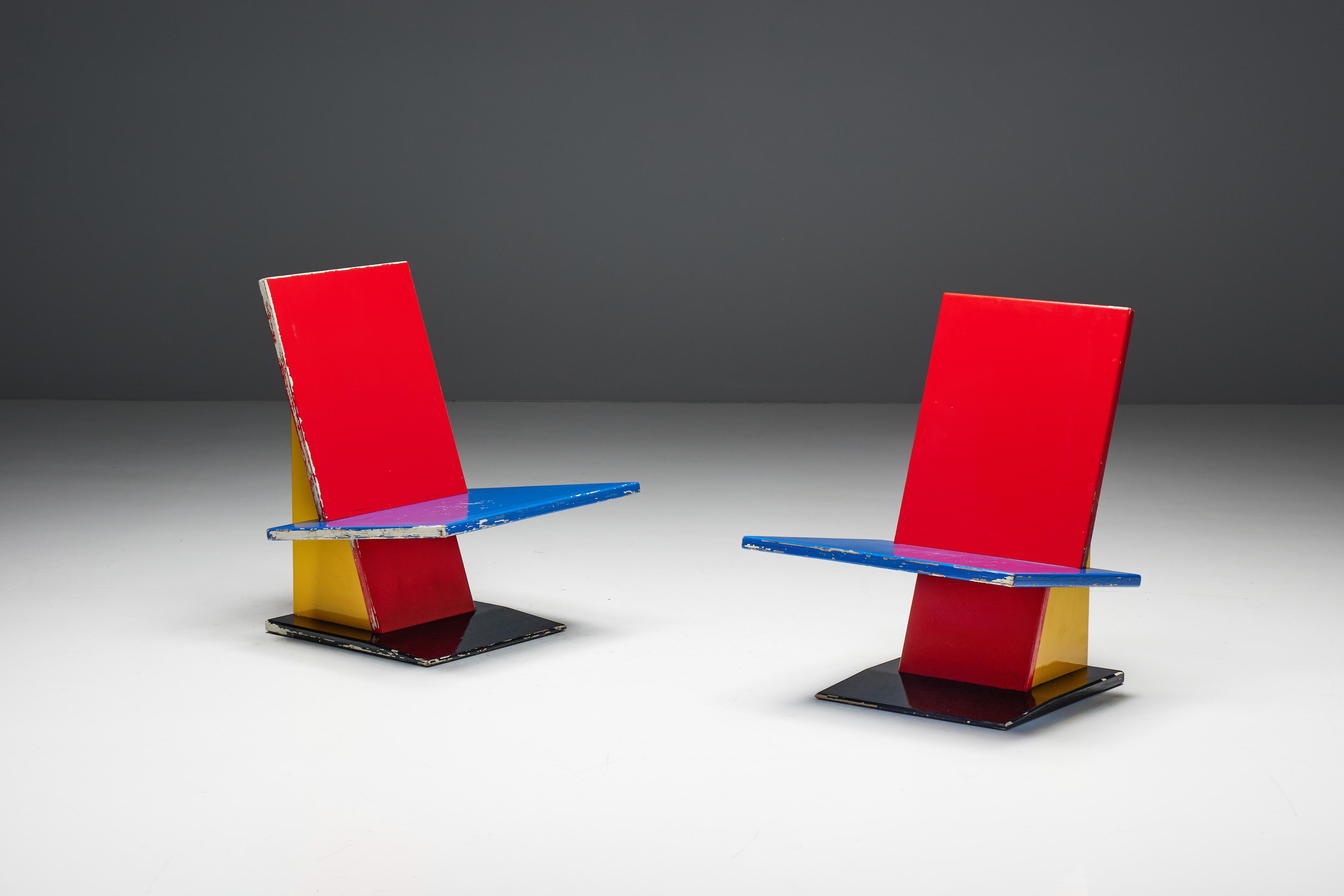 Modernist De Stijl Inspired Lounge Chairs, Netherlands, 1960s For Sale ...