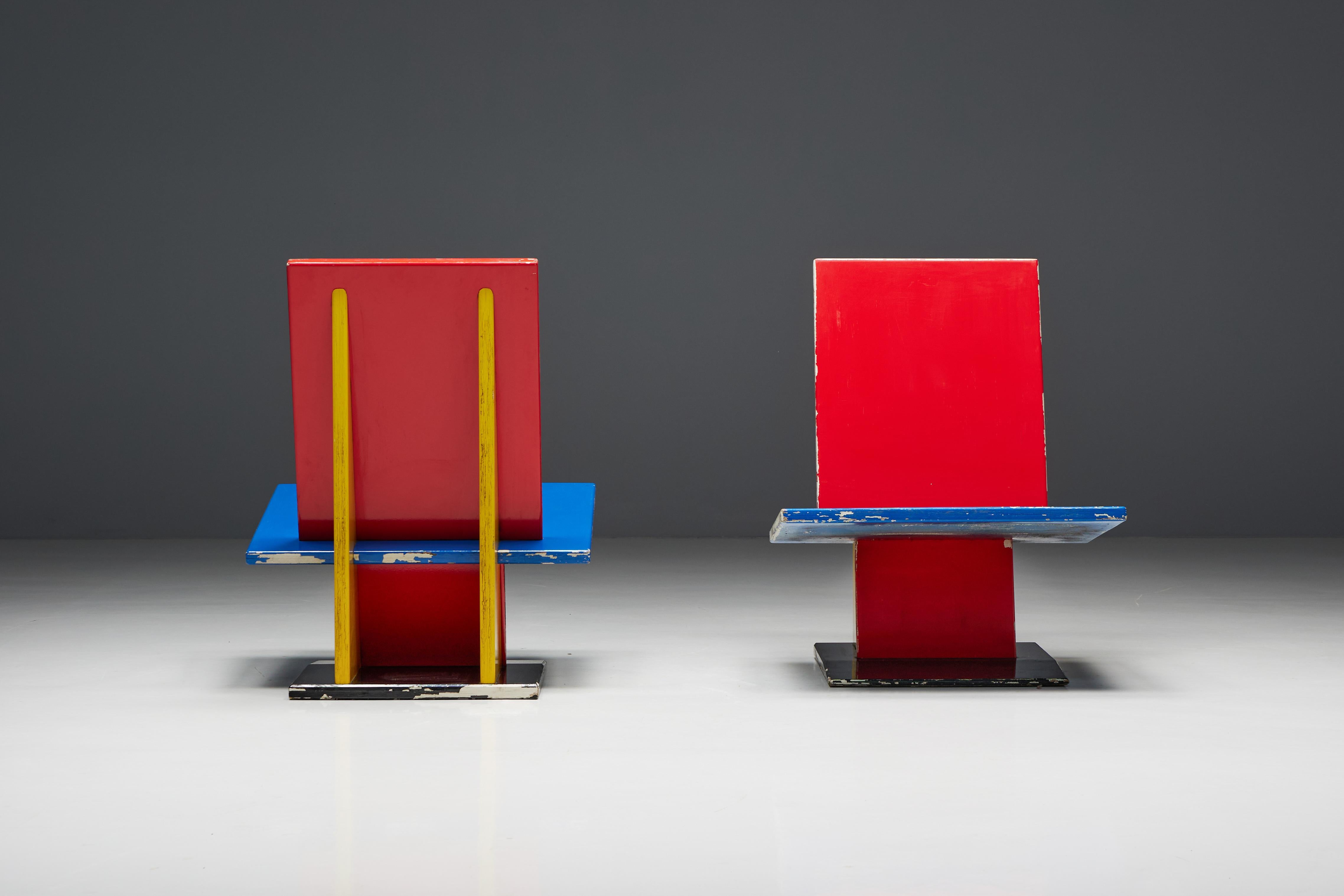 Modernist De Stijl Inspired Lounge Chairs, Netherlands, 1960s For Sale ...