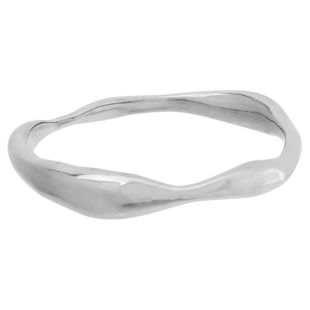 Organic Curved Ring in Recycled Silver (Medium) For Sale at 1stDibs