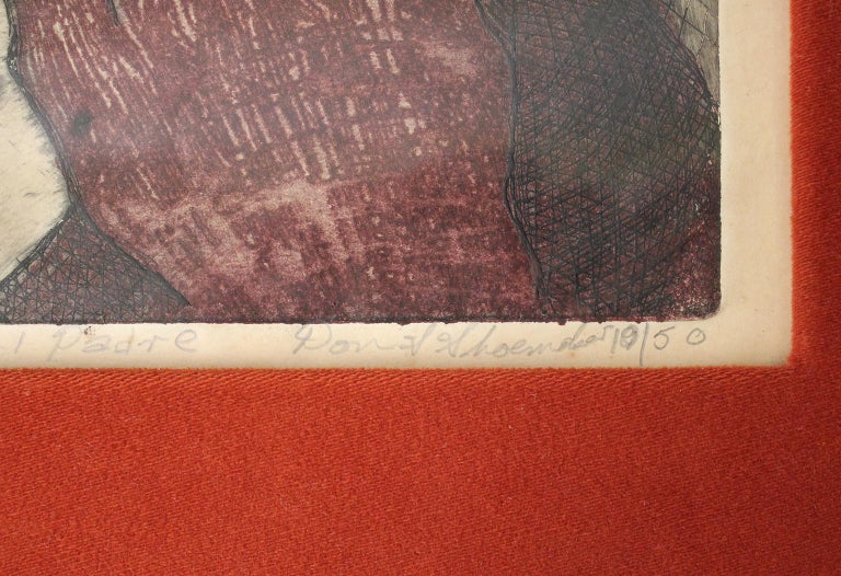 Modernist Don Shoemaker "El Padre" Signed Color Etching Limited Edition ...