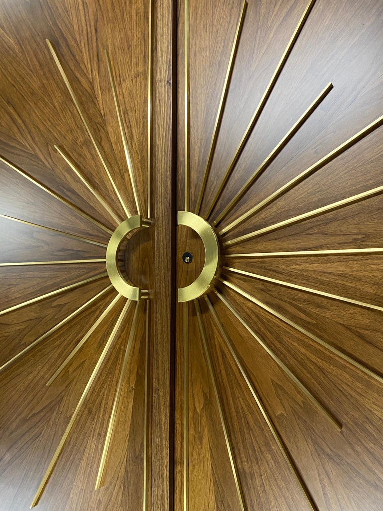 Exterior Modernist Double Entry Door Radial Sunburst handmade in the ...