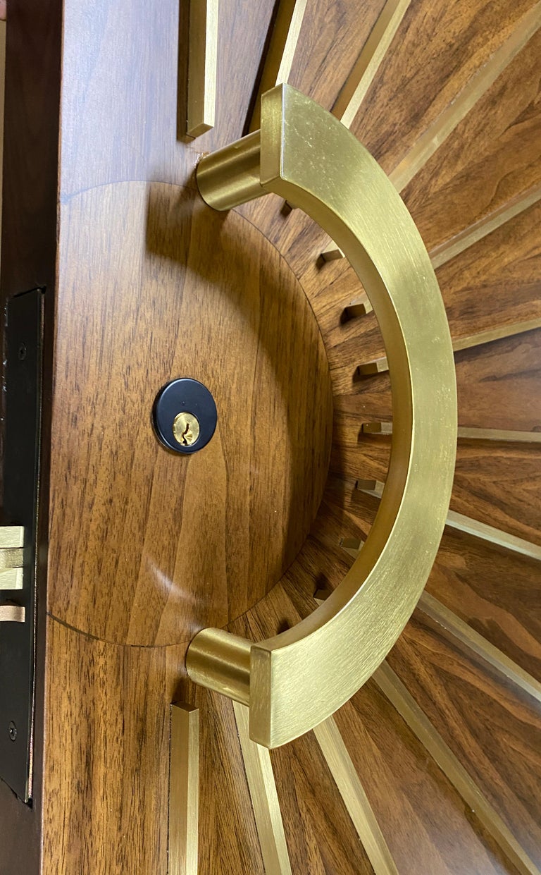 Exterior Modernist Double Entry Door Radial Sunburst handmade in the ...