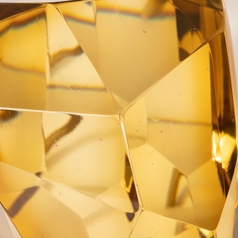Modernist Faceted Handblown Murano Topaz Glass Table Lamps at 1stDibs