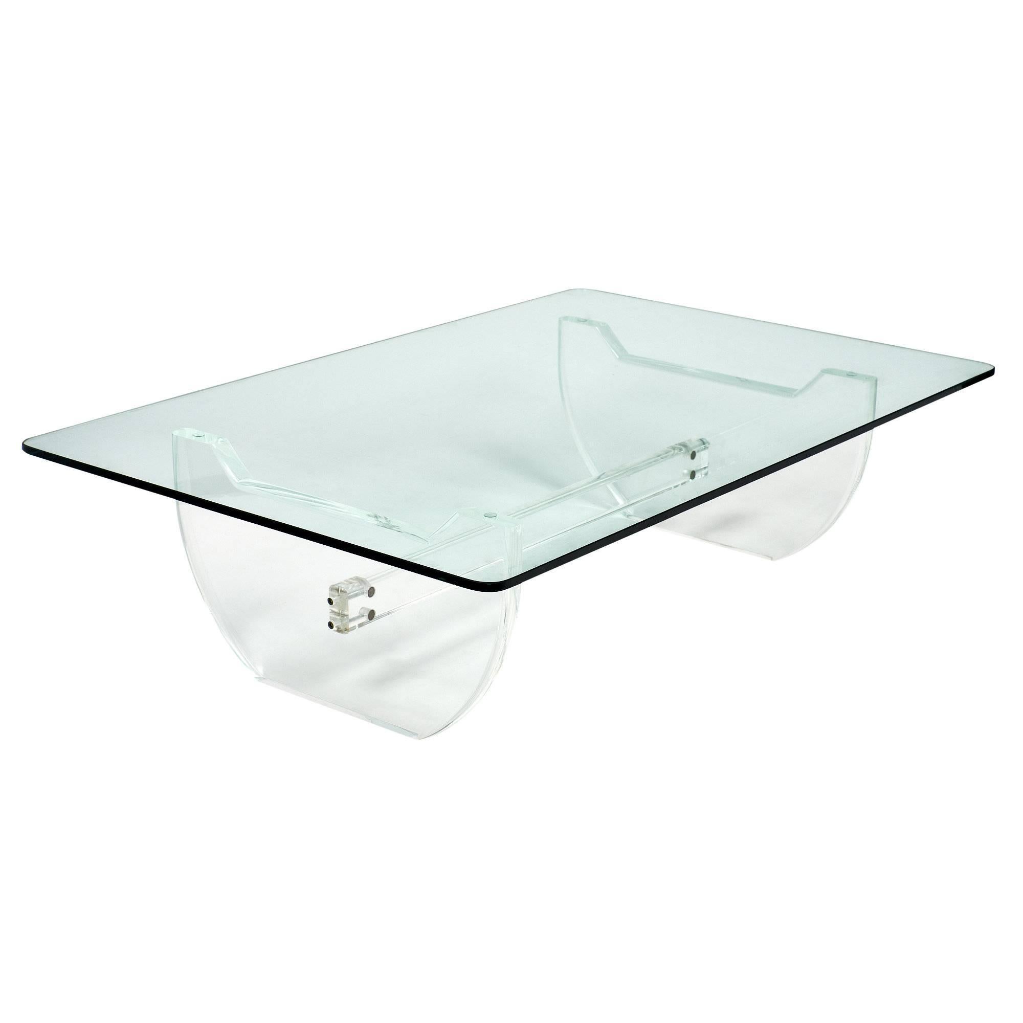 Modernist French Lucite Coffee Table at 1stDibs