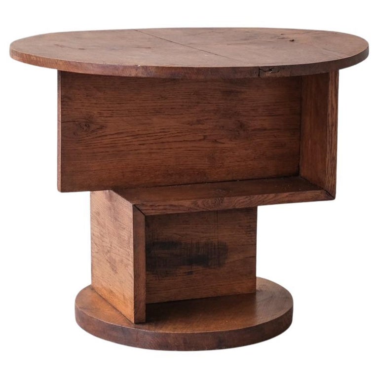 Modernist French Mid-Century Oak Centre Table For Sale at 1stDibs