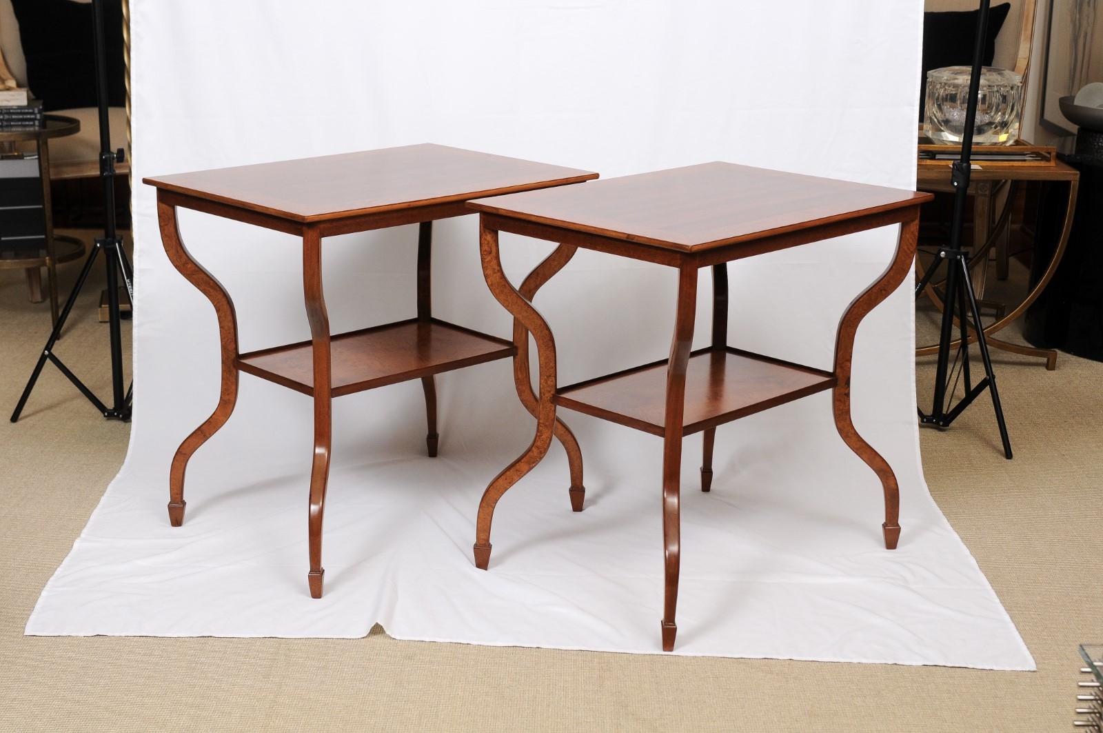 Modernist French Style Wood Side Table or End Table at 1stDibs