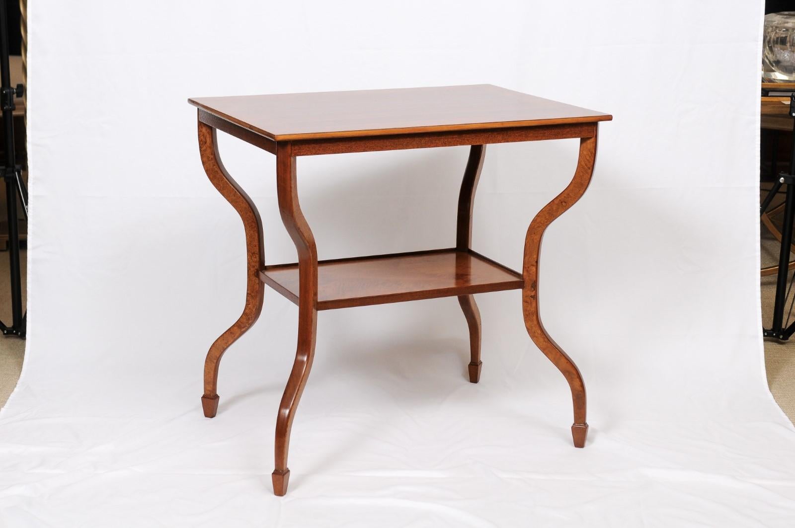 Modernist French Style Wood Side Table or End Table at 1stDibs