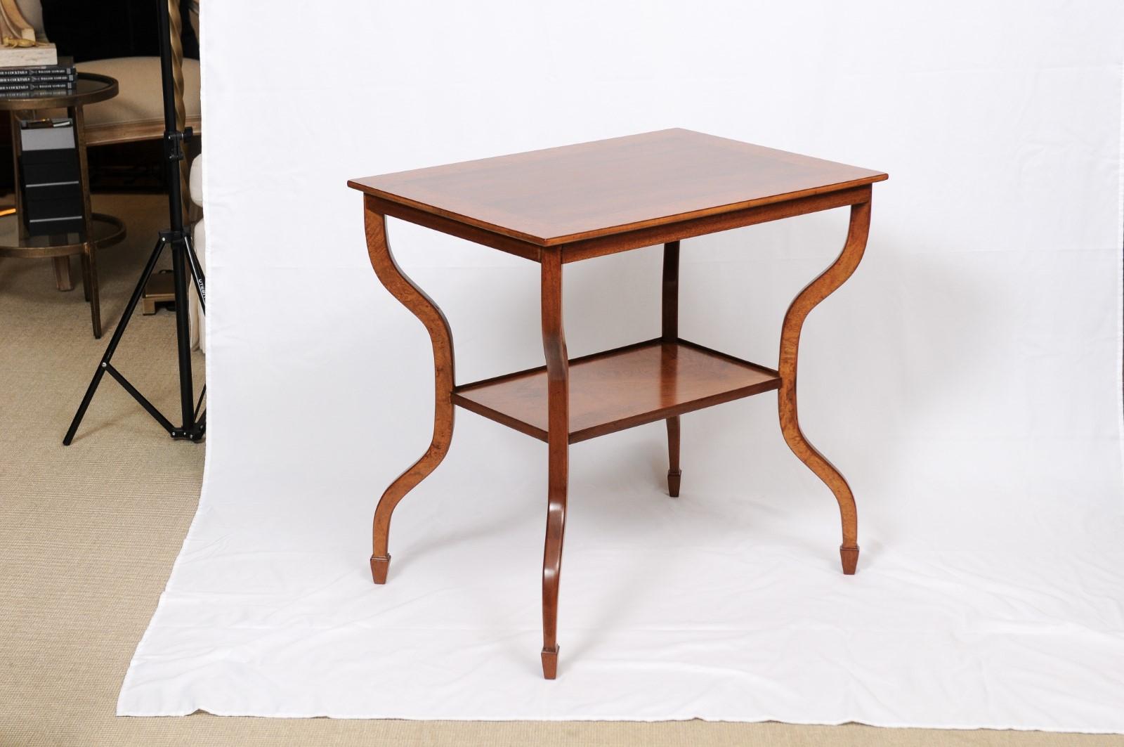 Modernist French Style Wood Side Table or End Table at 1stDibs
