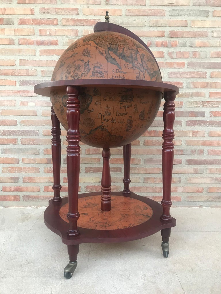 Modernist Globe Cocktail Cabinet Dry Bar Midcentury at 1stDibs