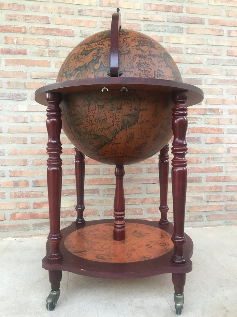 Modernist Globe Cocktail Cabinet Dry Bar Midcentury at 1stDibs
