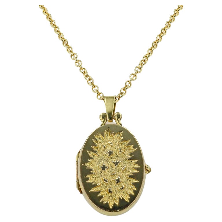 Modernist Gold Nugget Sunburst Locket For Sale at 1stDibs