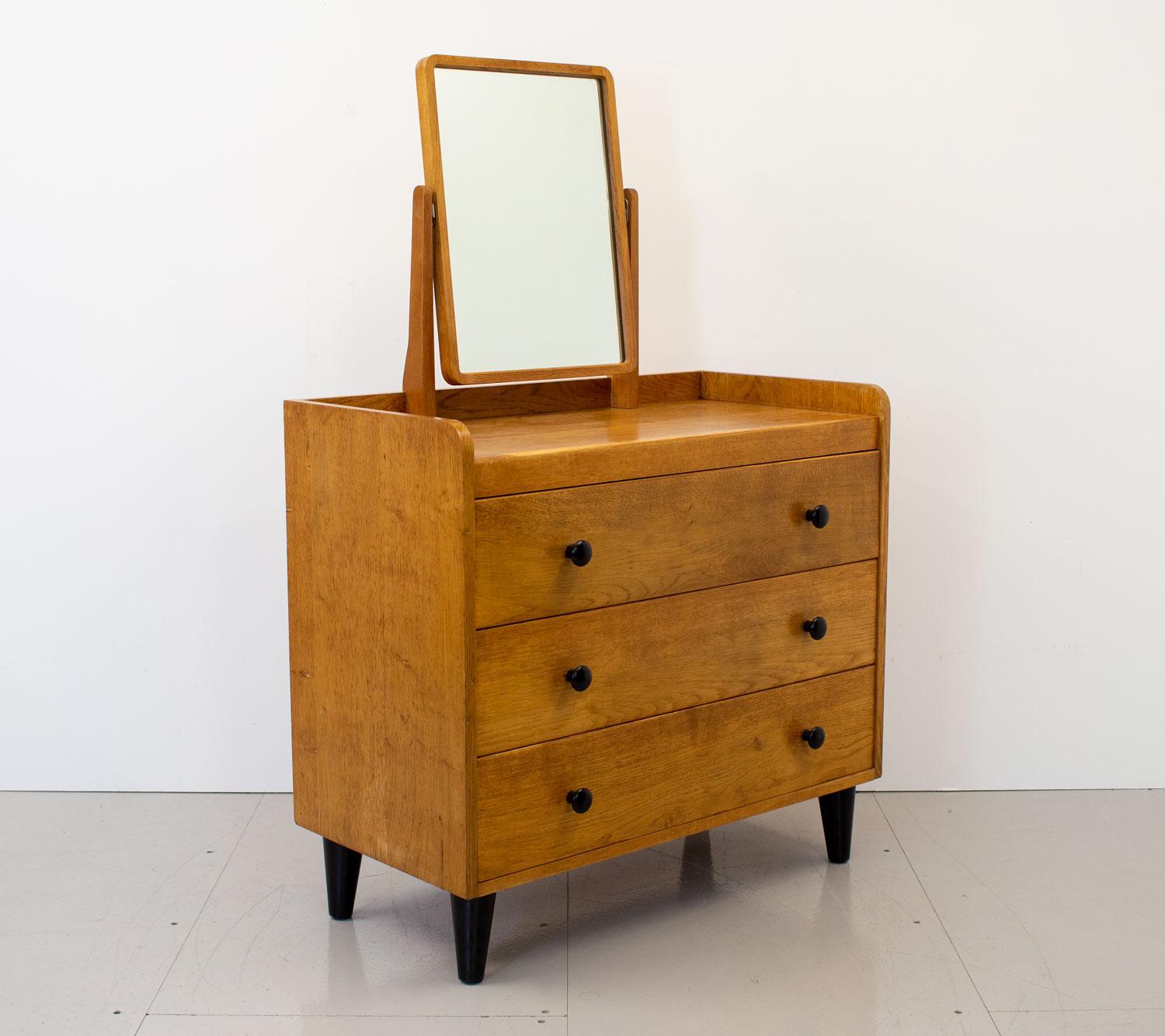 Modernist Gordon Russell Oak Dressing Table, 1940s at 1stDibs