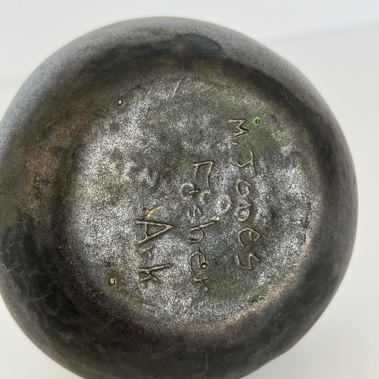 Modernist Gunmetal Glazed Studio Pottery, Signed at 1stDibs
