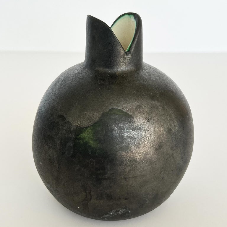 Modernist Gunmetal Glazed Studio Pottery, Signed at 1stDibs