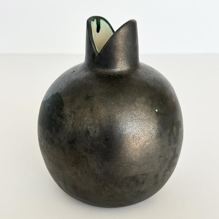Modernist Gunmetal Glazed Studio Pottery, Signed at 1stDibs