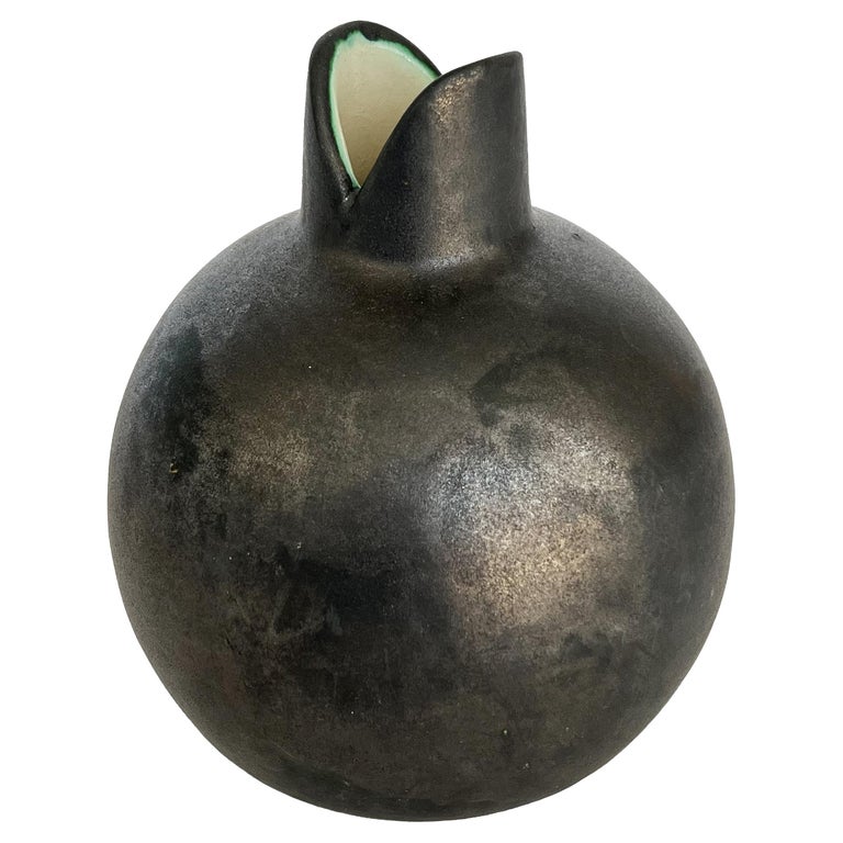 Modernist Gunmetal Glazed Studio Pottery, Signed at 1stDibs