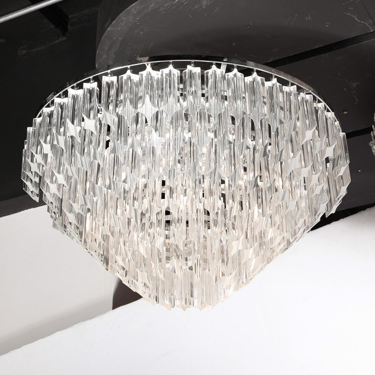 Modernist Hand-Blown Translucent Murano Glass Camer Semi-Flush Mount ...