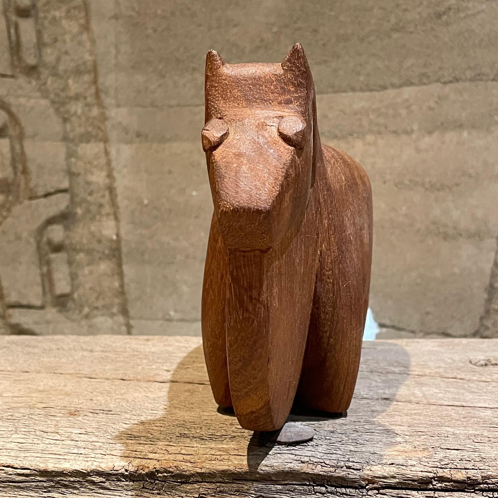 Modernist Hand Carved Figural Animal Sculpture Mahogany Wood, 1960s ...