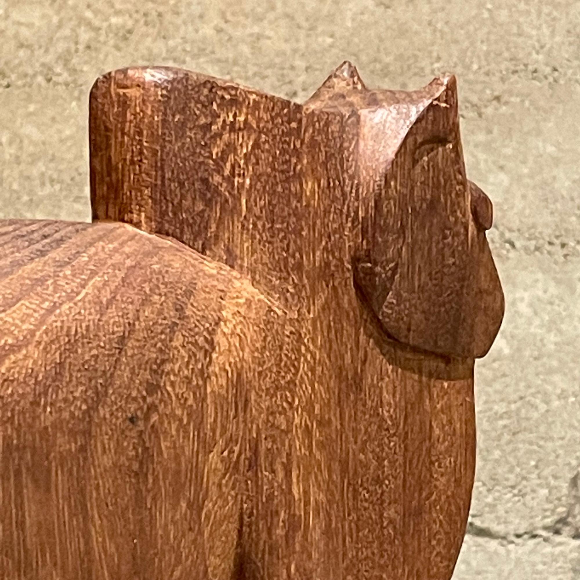 Modernist Hand Carved Figural Animal Sculpture Mahogany Wood, 1960s ...