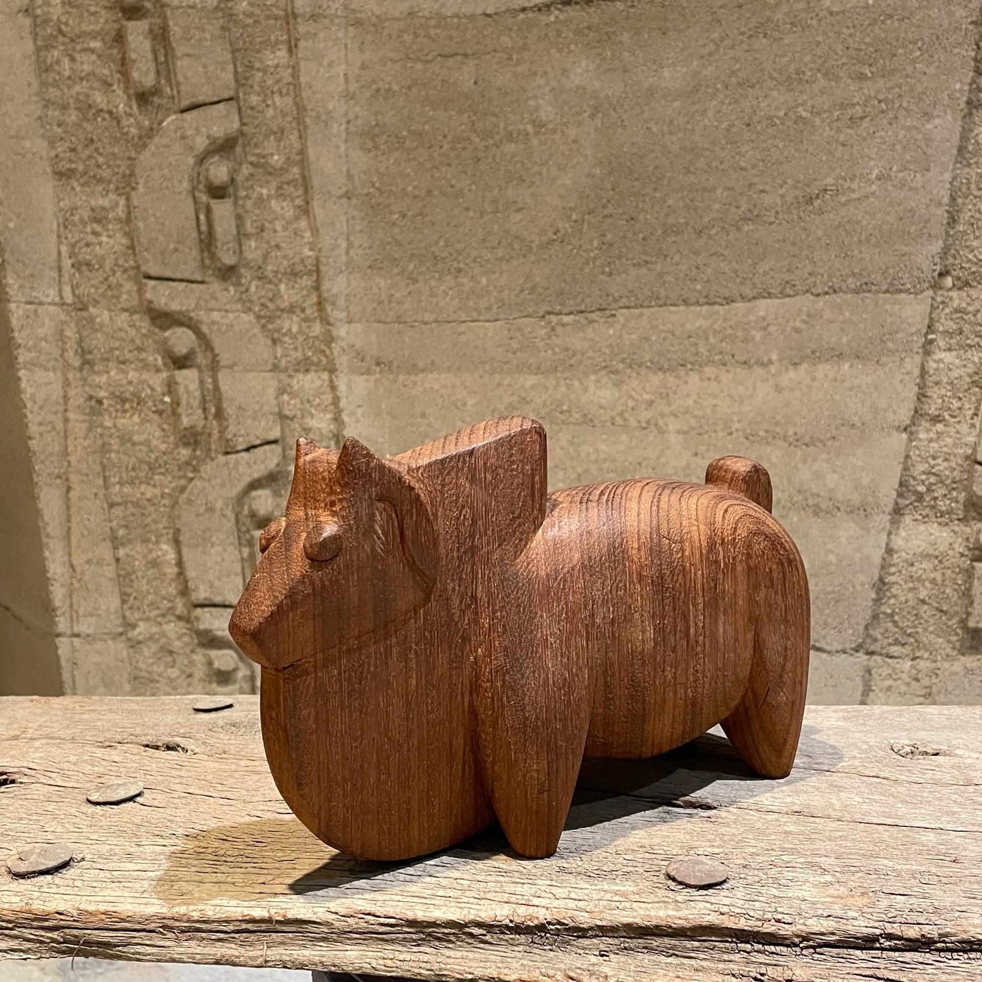 Modernist Hand Carved Figural Animal Sculpture Mahogany Wood, 1960s ...