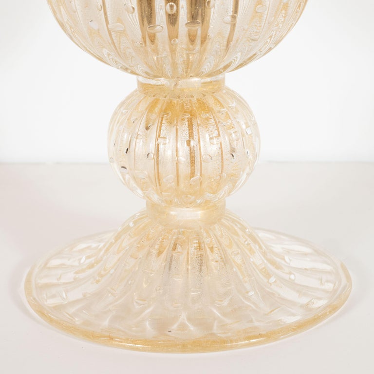 Modernist Handblown Murano Translucent Glass Uplights w/ 24kt Yellow ...