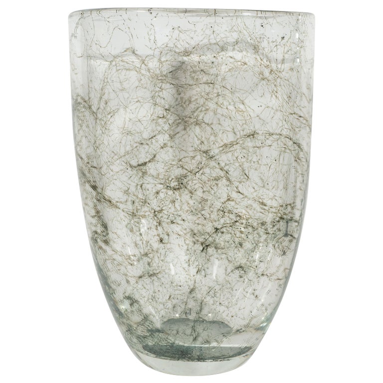 Modernist Handblown Murano Translucent Glass Vase with Expressionist ...