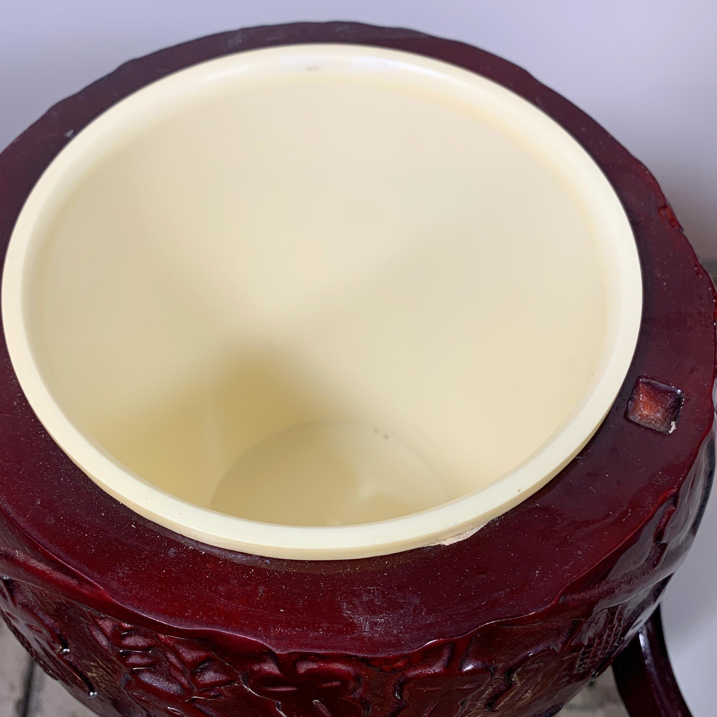 Modernist Red Ice Bucket in the Style of Marc Chagall, 1950s For Sale ...