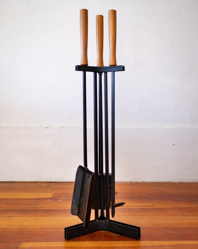 Modernist Iron Fire Tool Set, 1950s at 1stDibs