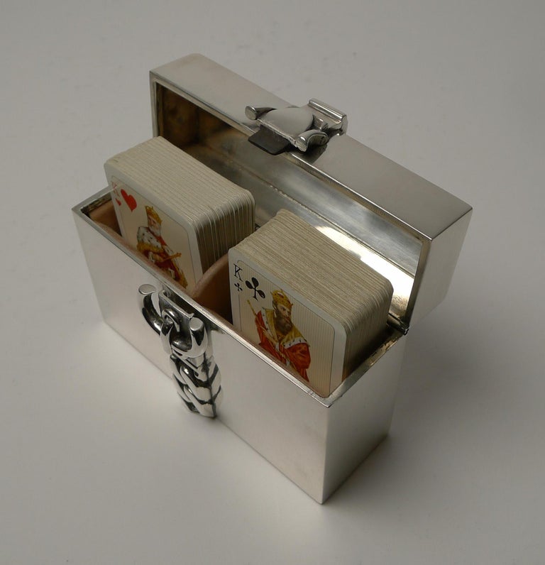 Modernist Italian 800 Silver Small Playing Card Box, C.1950/1960 For ...