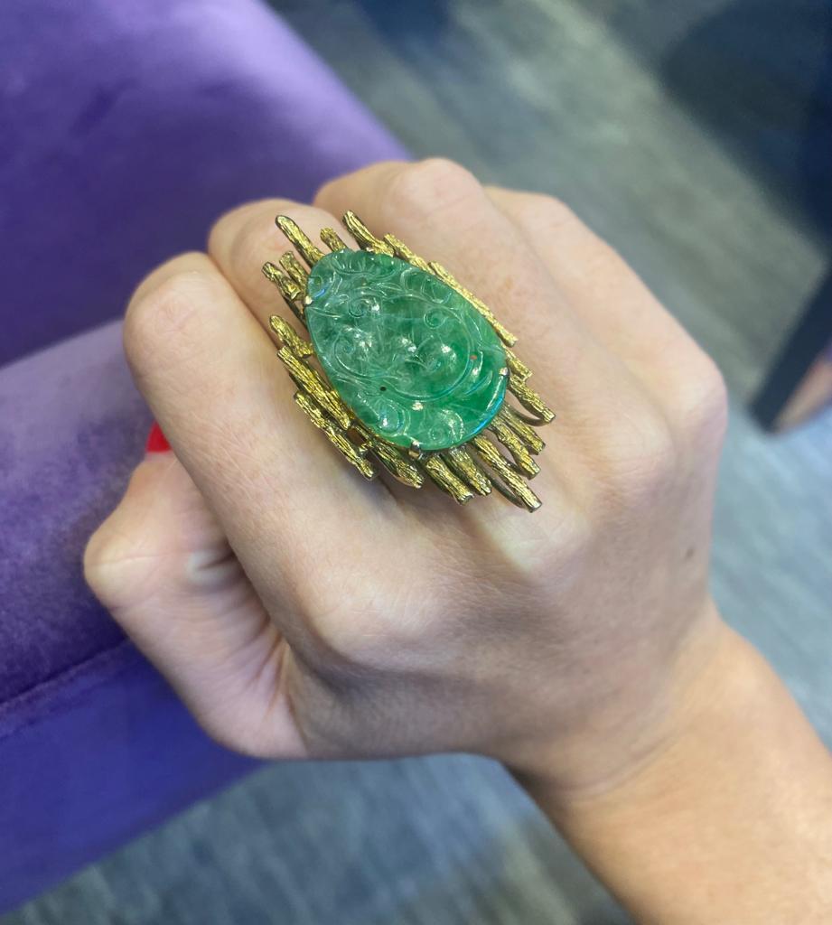 Modernist Jade Ring For Sale at 1stDibs | carved jade ring, how to ...