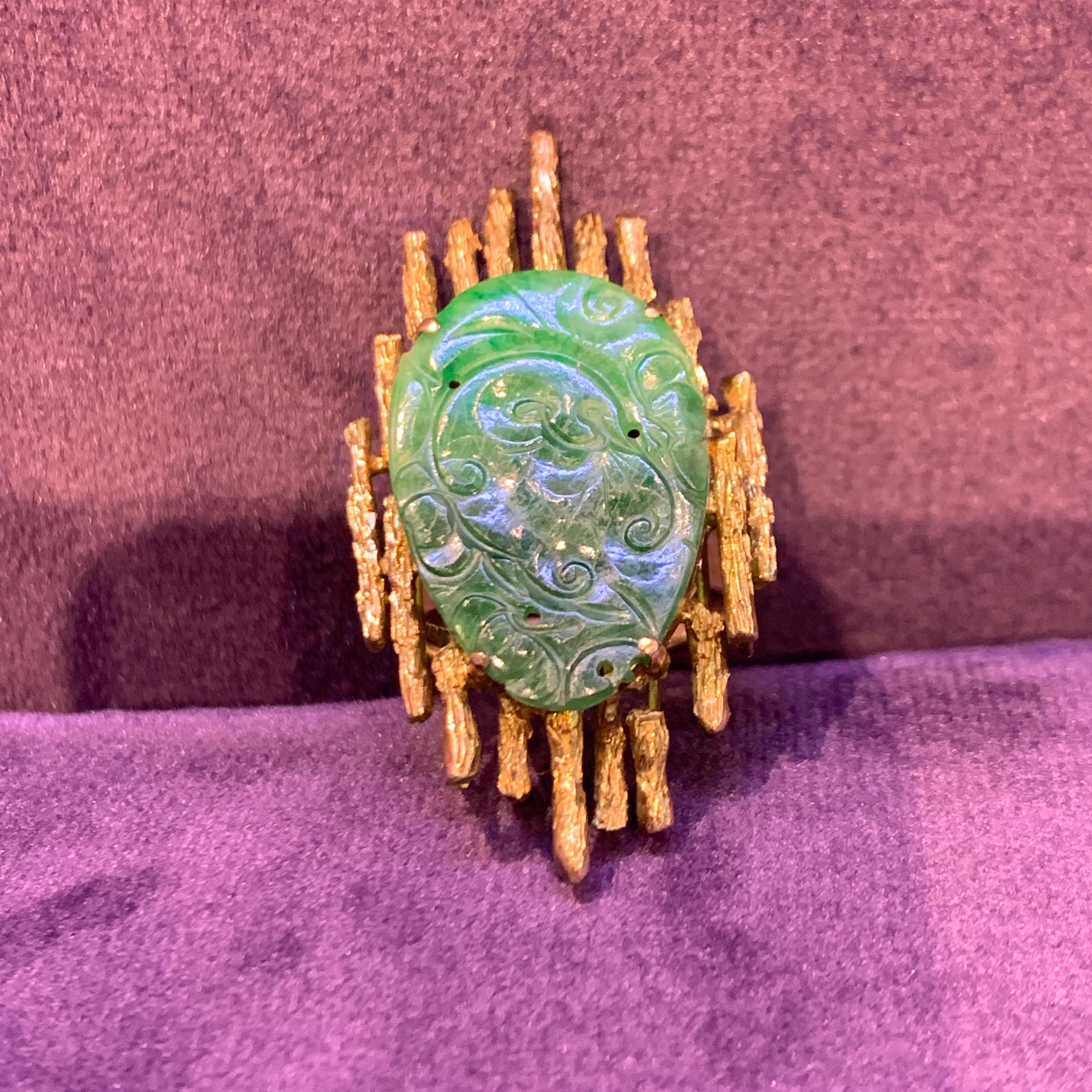 Modernist Jade Ring For Sale at 1stDibs | carved jade ring, how to ...
