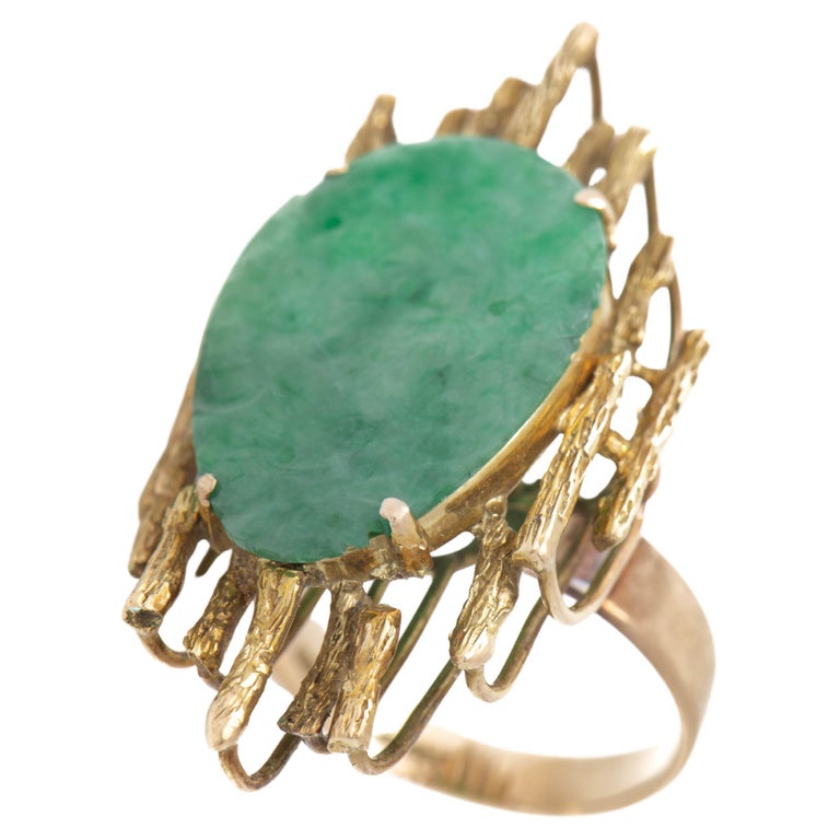 Modernist Jade Ring For Sale at 1stDibs