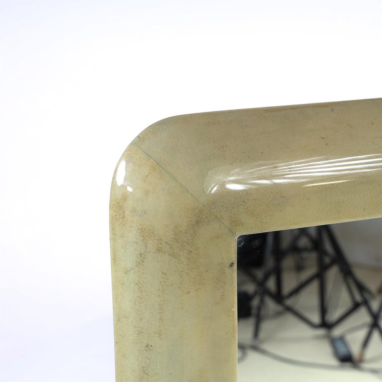 Modernist Lacquered Parchment Mirror For Sale at 1stDibs