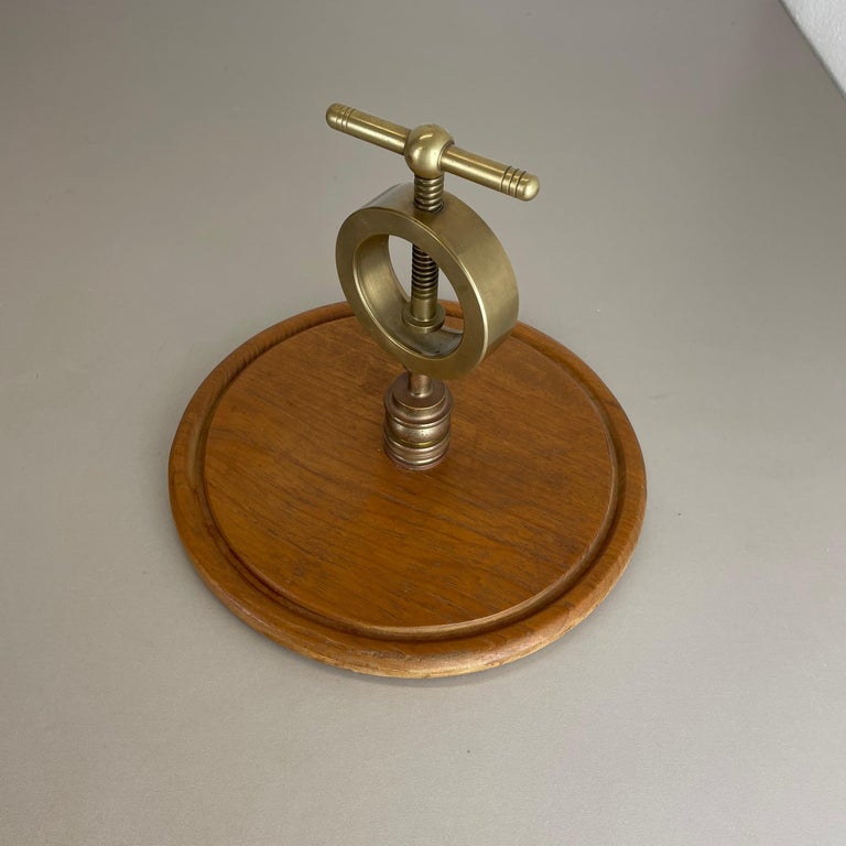 Modernist Large Brass and Teak Nut Cracker Auböck Style, Austria, 1970s ...