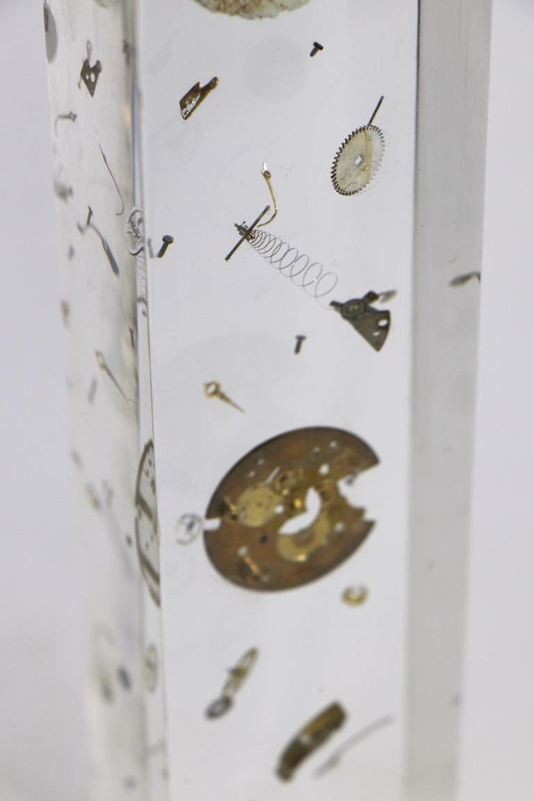 Modernist Lucite Exploded Watch Sculpture at 1stDibs