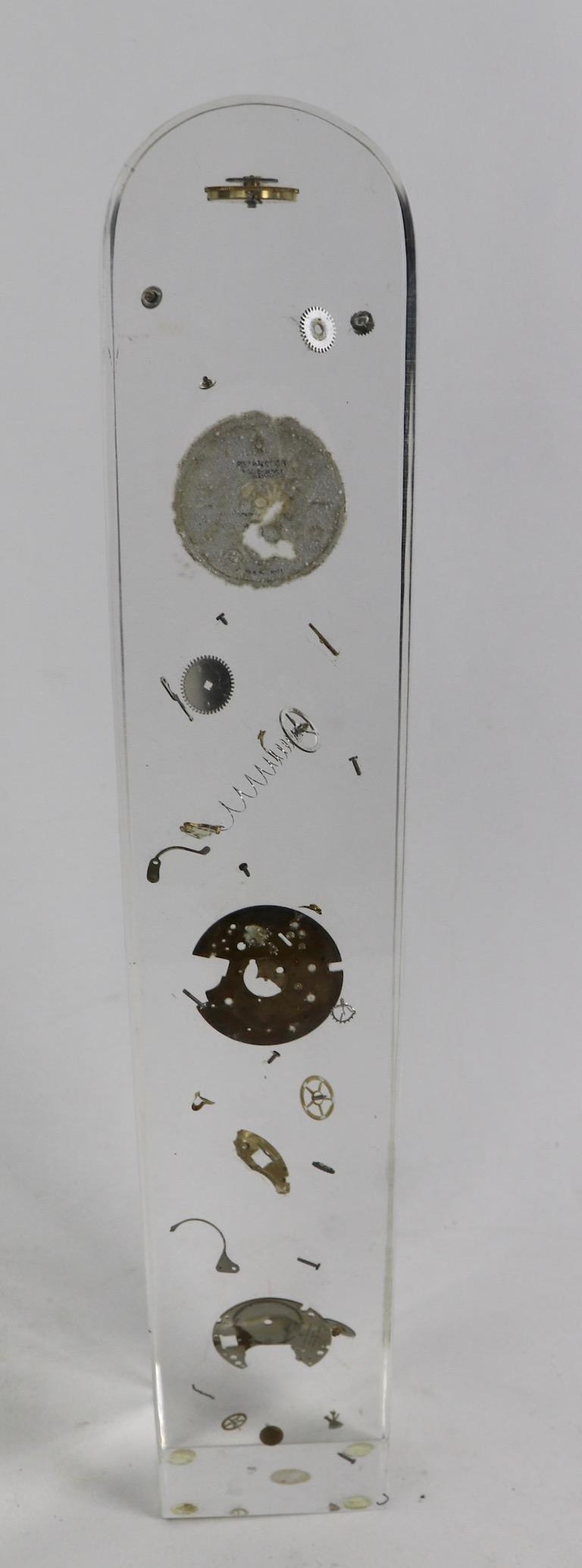Modernist Lucite Exploded Watch Sculpture at 1stDibs