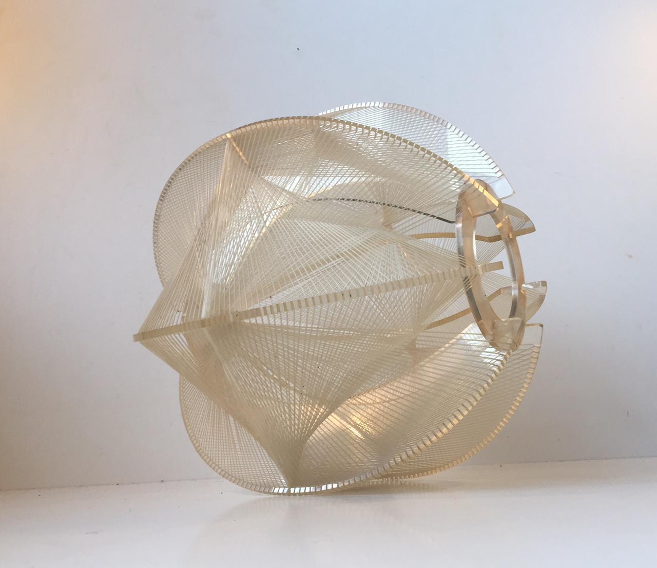 Modernist Lucite and String Ceiling Lamp by Paul Secon for Sompex ...