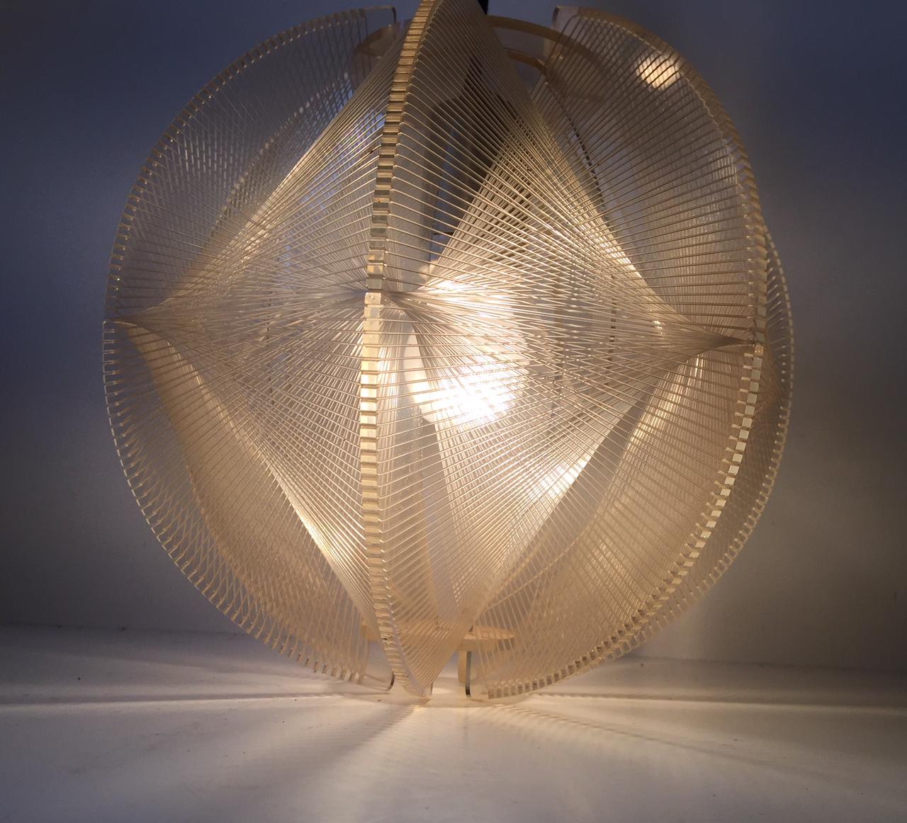 Modernist Lucite and String Ceiling Lamp by Paul Secon for Sompex ...