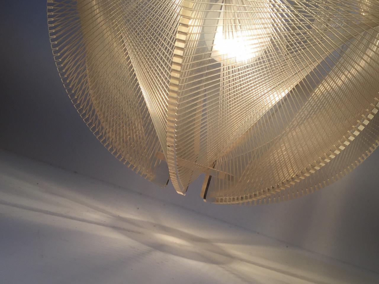 Modernist Lucite and String Ceiling Lamp by Paul Secon for Sompex ...
