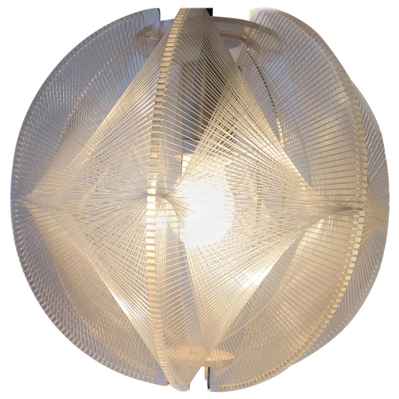 Modernist Lucite and String Ceiling Lamp by Paul Secon for Sompex ...