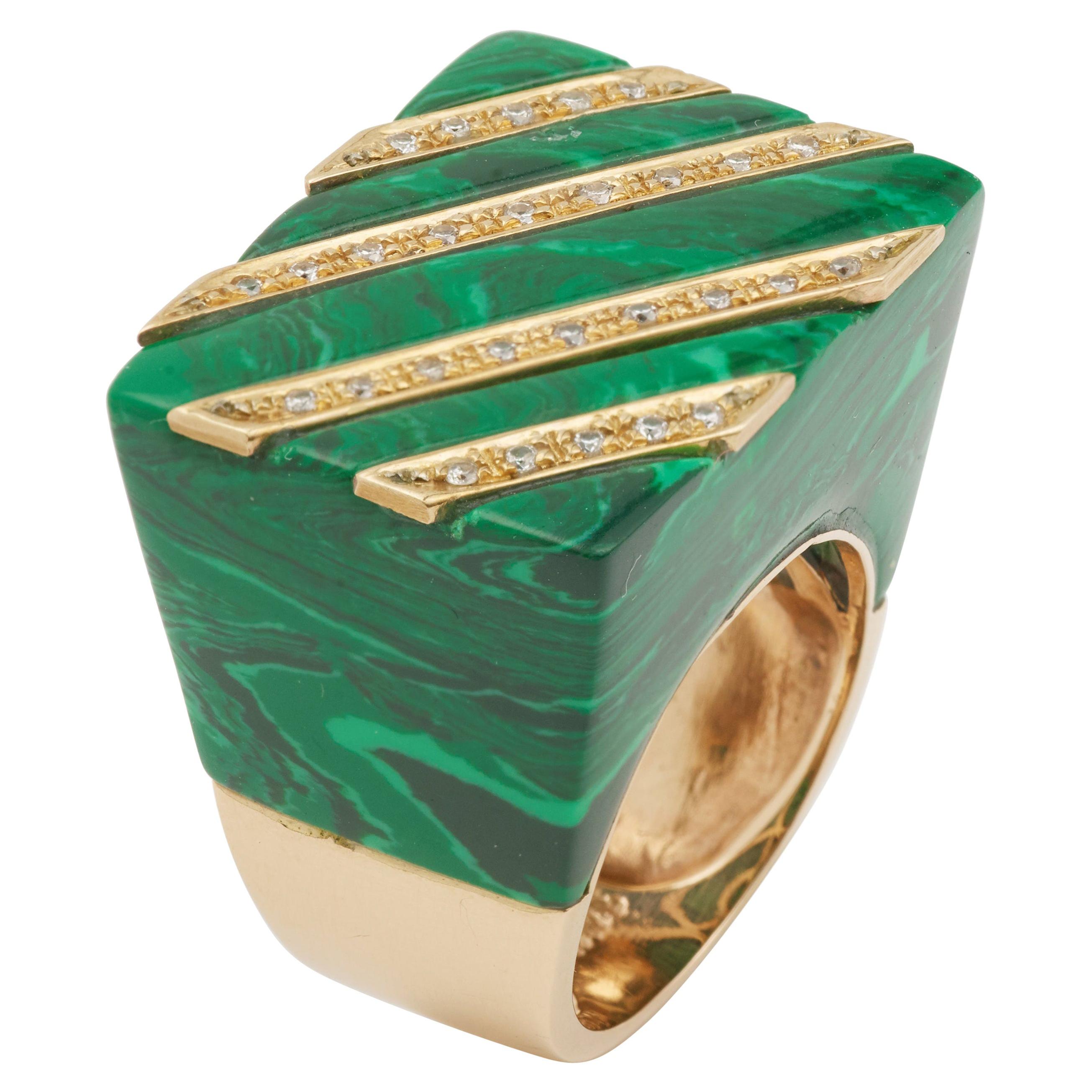 French 'Modernist' Gold Ring at 1stDibs