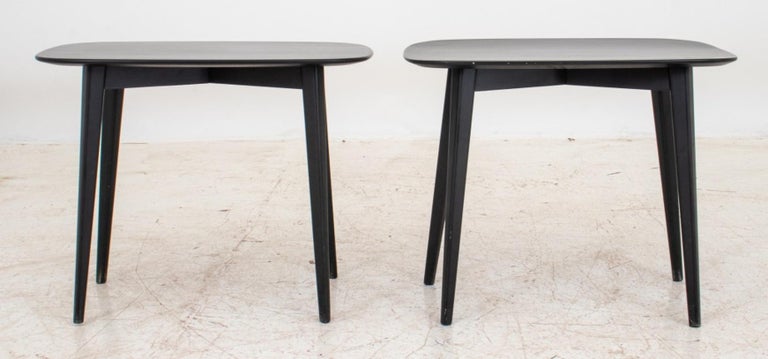 Modernist Matte Black Occasional Tables, Pair For Sale at 1stDibs